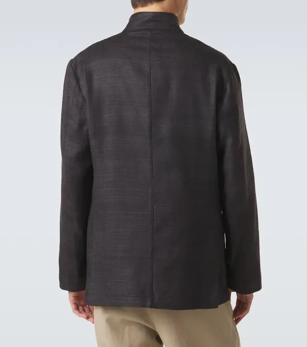 SAMAN AMEL Nehru Silk Jacket