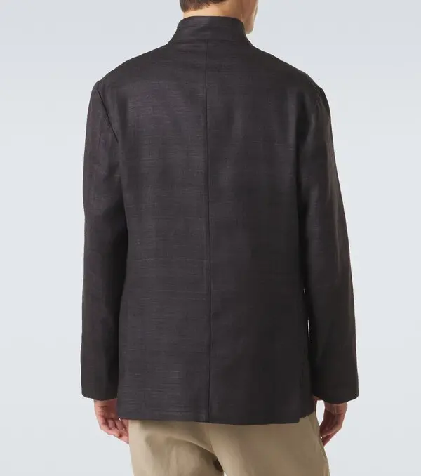 SAMAN AMEL Nehru Silk Jacket