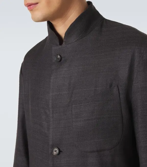 SAMAN AMEL Nehru Silk Jacket