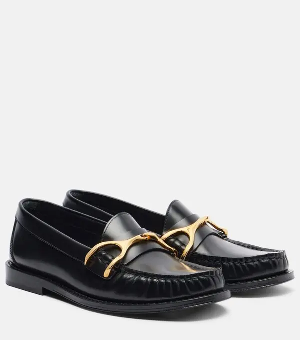 Alexander McQueen Wishbone Leather Loafers - Black