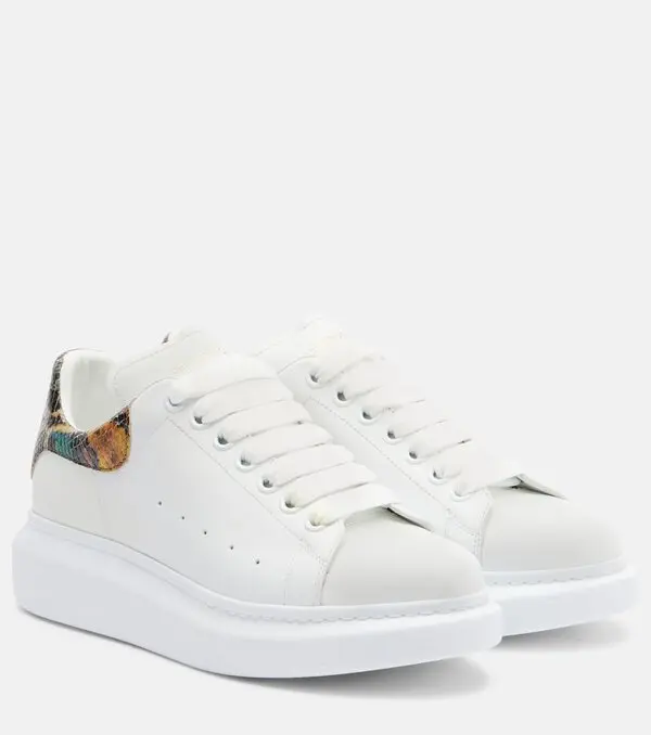 Alexander McQueen Oversized Leather Sneakers - White