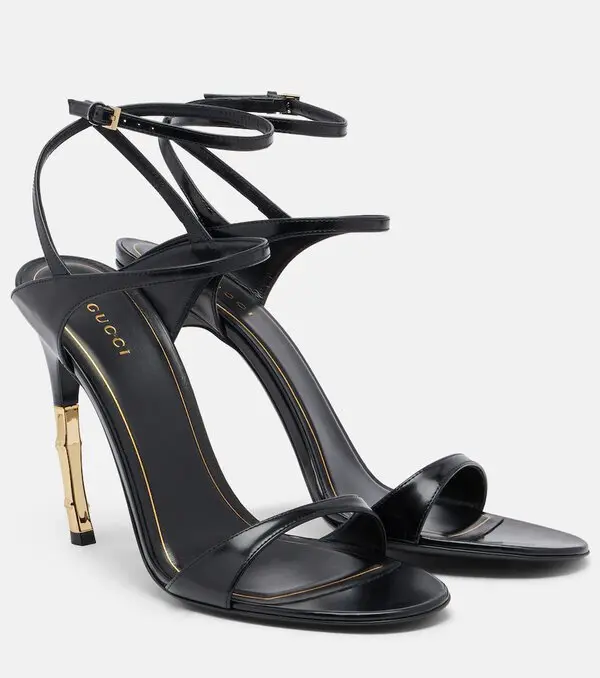 Gucci Castello Leather Sandals - Black
