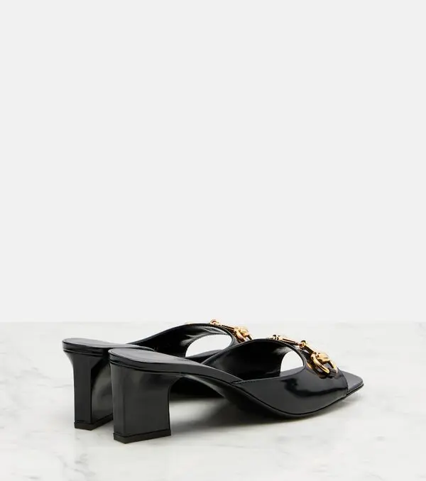 Gucci Signora Horsebit Patent Leather Mules