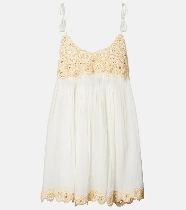 Ulla Johnson Crochet-trimmed Cotton Beach Dress - White