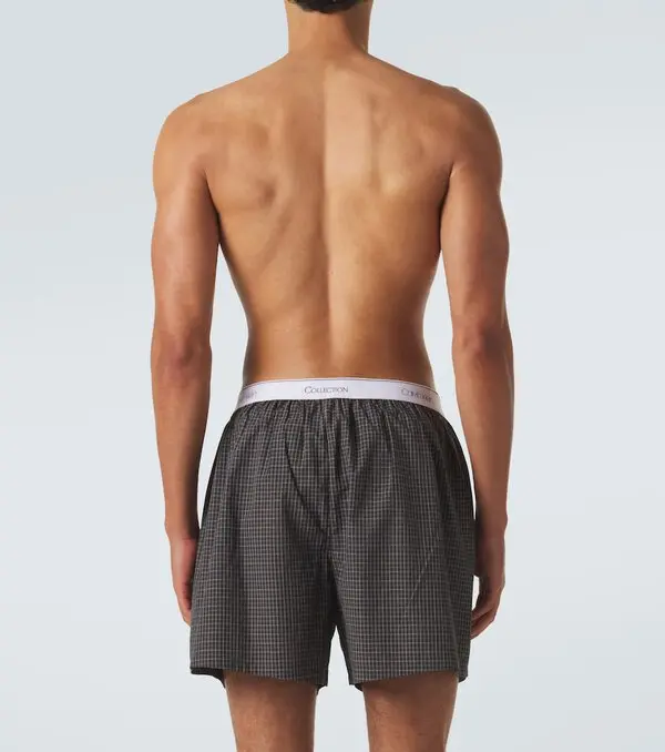 Calvin Klein Owen Checked Cotton Boxer Briefs