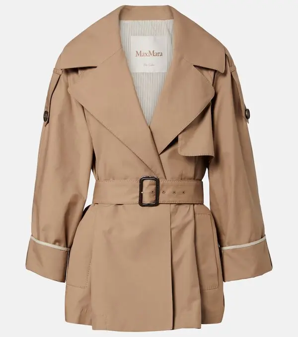 Max Mara Clara Cotton-blend Gabardine Trench Coat - Beige