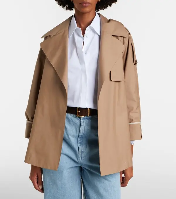 Max Mara Clara Cotton-blend Gabardine Trench Coat - Beige