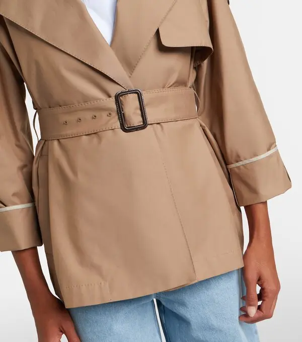 Max Mara Clara Cotton-blend Gabardine Trench Coat - Beige
