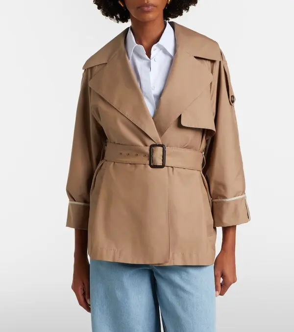 Max Mara Clara Cotton-blend Gabardine Trench Coat - Beige