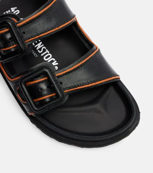 BIRKENSTOCK Arizona Leather Slides - Black