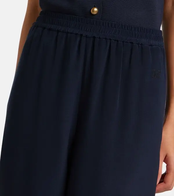 Max Mara Silk Palazzo Pants - Blue