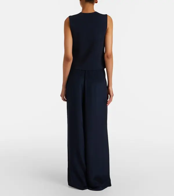 Max Mara Silk Palazzo Pants - Blue