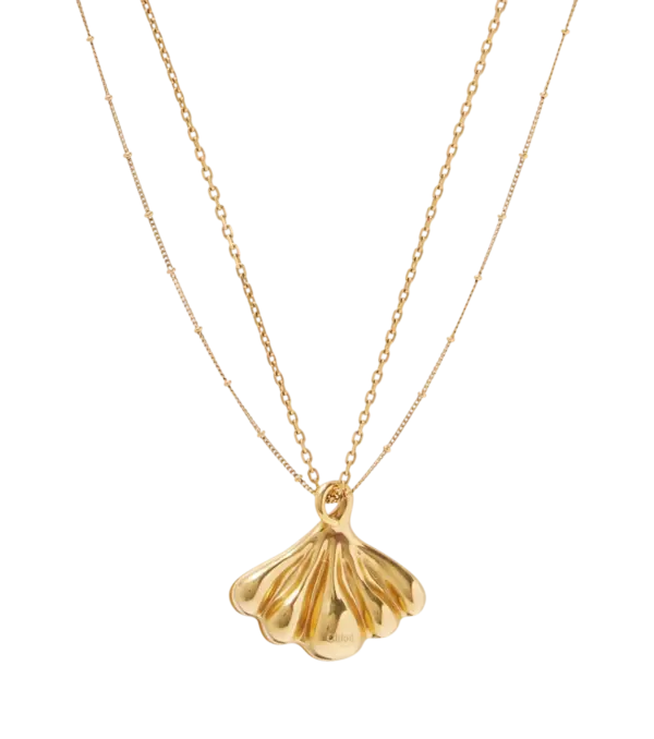 Chloé Shell Pendant Necklace - Gold