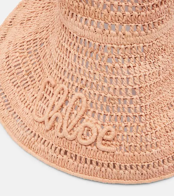 Chloé Logo Raffia Sunhat - Beige