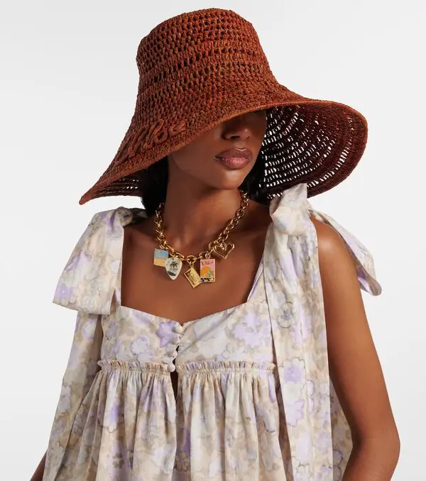 Chloé Raffia Sun Hat - Brown