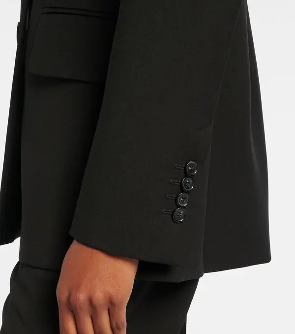 Sportmax Virgin Wool Double-breasted Blazer - Black