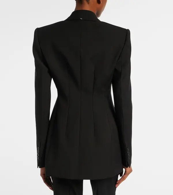 Sportmax Virgin Wool Double-breasted Blazer - Black