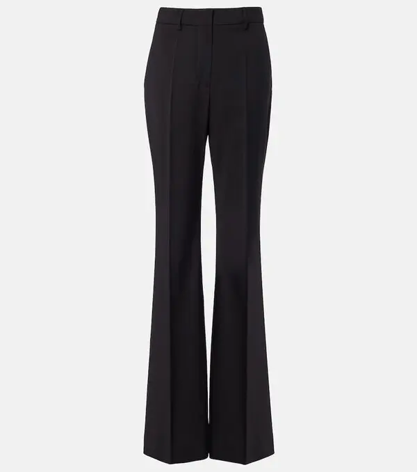 Sportmax Virgin Wool Flared Pants - Black