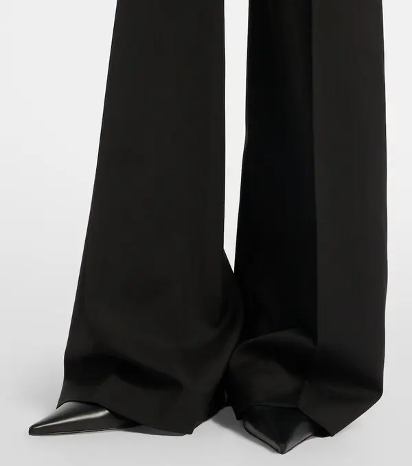 Sportmax Virgin Wool Flared Trousers - Black
