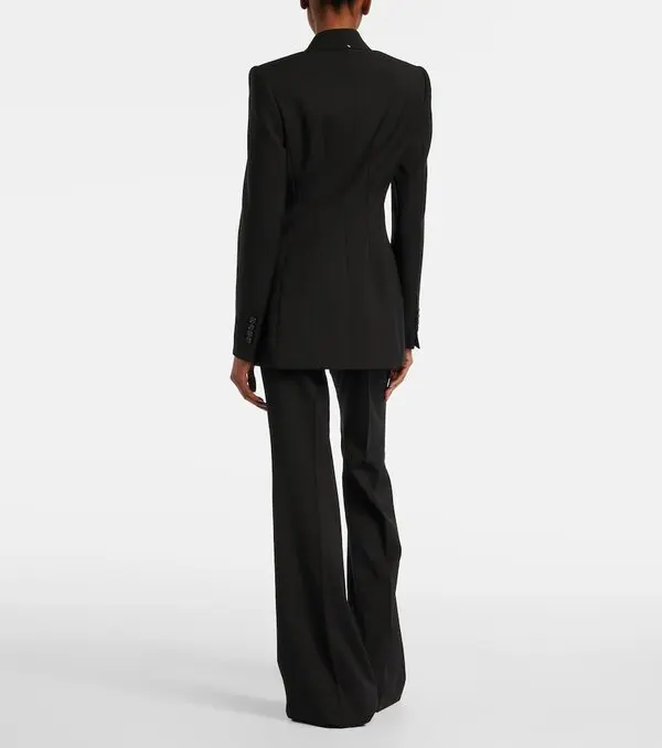 Sportmax Virgin Wool Flared Trousers - Black