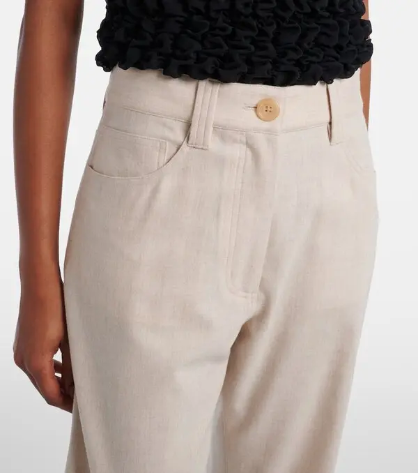 Khaite Callum Wool And Cashmere Straight Pants