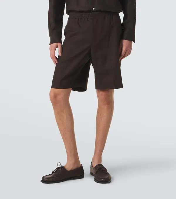 Zegna Linen Shorts - Brown