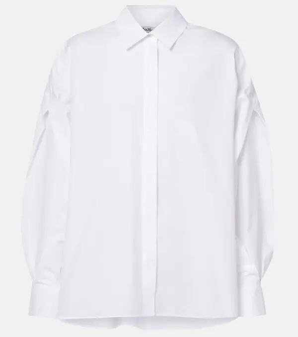Max Mara Dark Red Cotton Shirt - White
