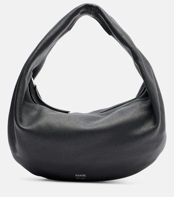 Khaite Medium Leather Shoulder Bag - Black