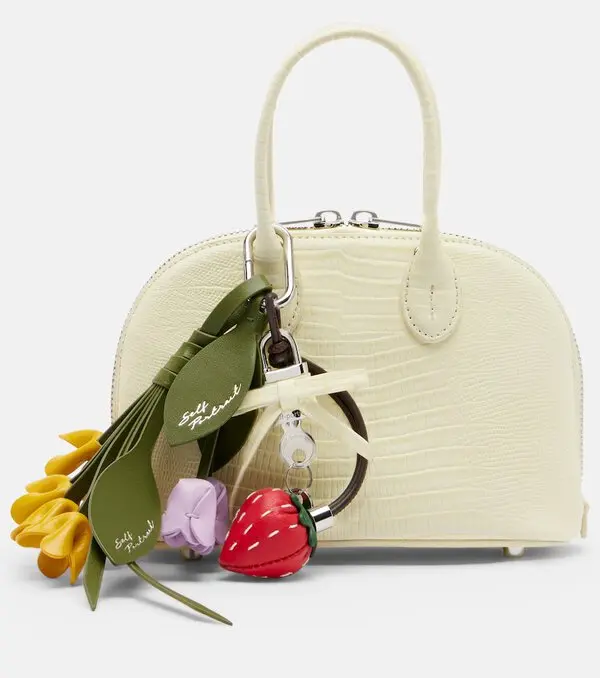 SELF-PORTRAIT Lizard Small Leather Top-handle Bag - Yellow