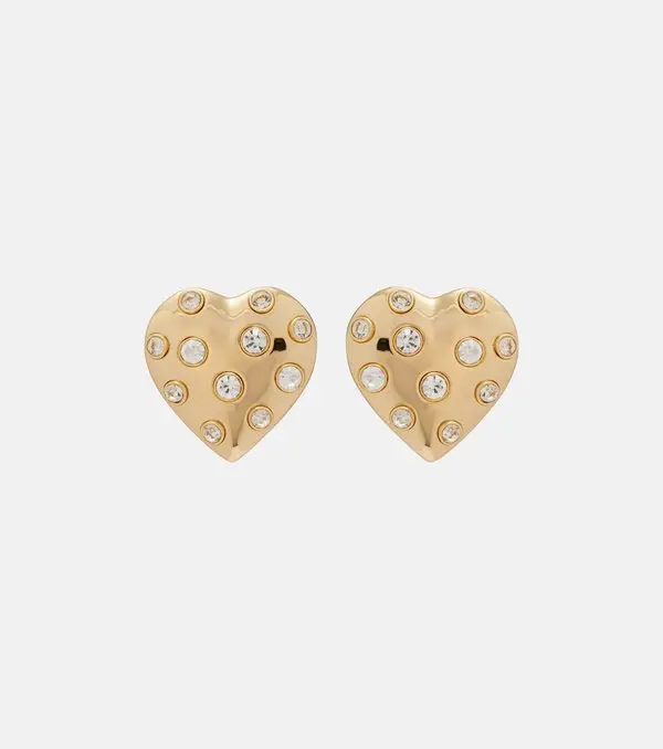 SELF-PORTRAIT Crystal Embellished Earrings - Gold