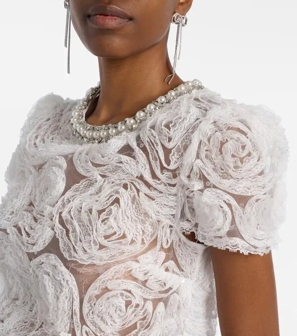 SELF-PORTRAIT Tulle Lace Top