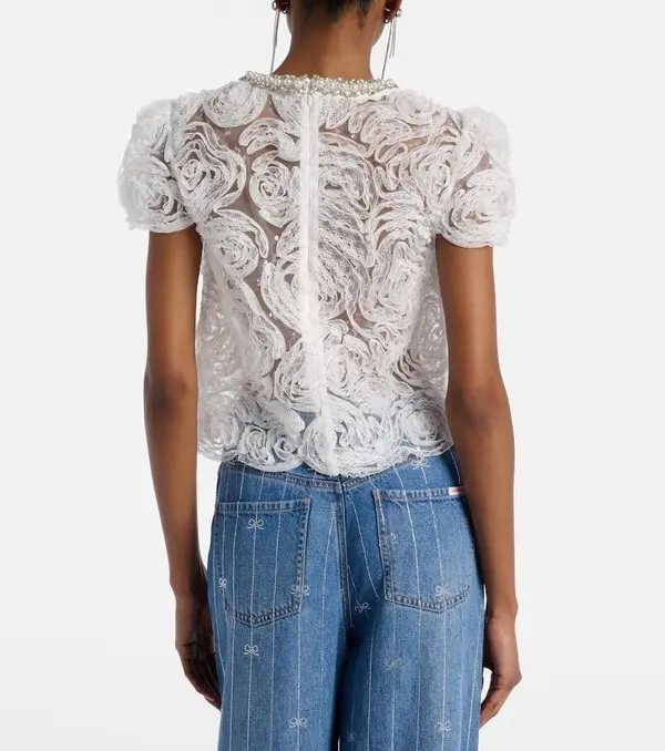 SELF-PORTRAIT Tulle Lace Top