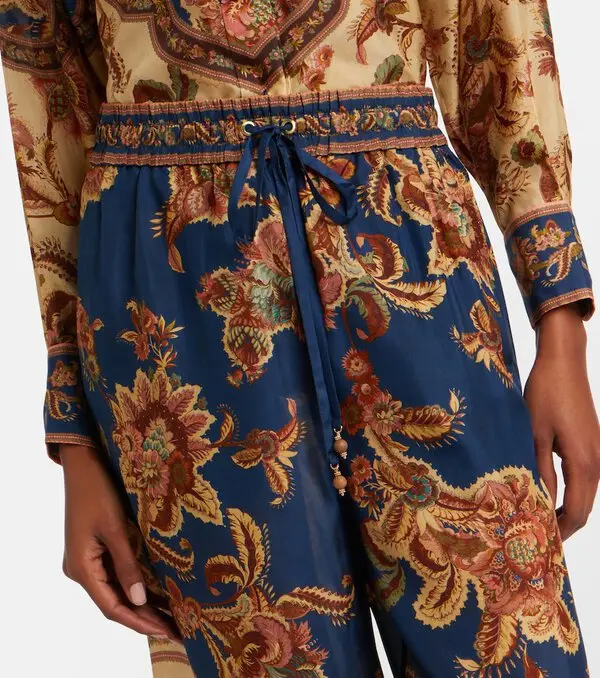 Zimmermann Aster Printed Silk Palazzo Pants - Multicoloured