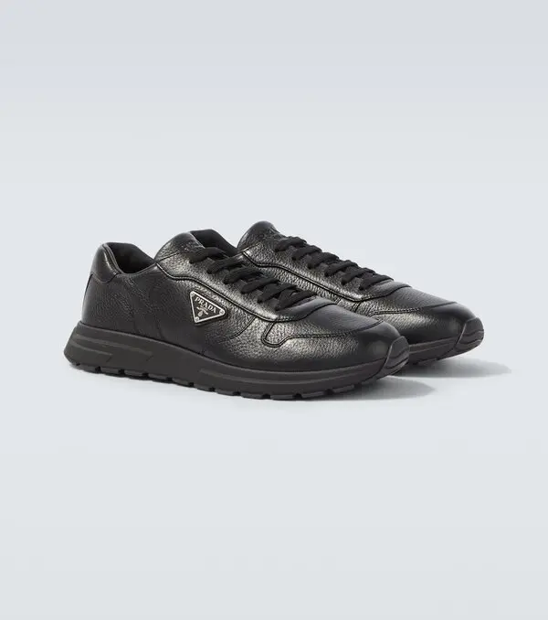 Prada Prax 2.0 Leather Sneakers - Black