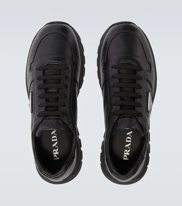 Prada Prax 2.0 Leather Sneakers - Black