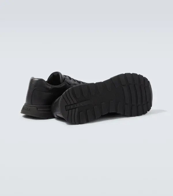 Prada Prax 2.0 Leather Sneakers - Black