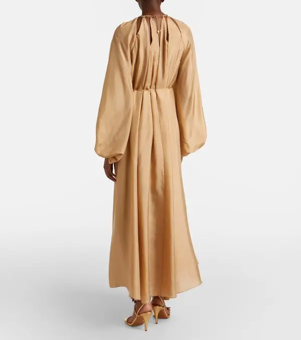 Zimmermann Embellished Silk Maxi Dress - Beige