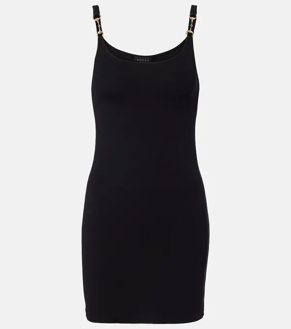 Gucci Horsebit Jersey Mini Dress - Black