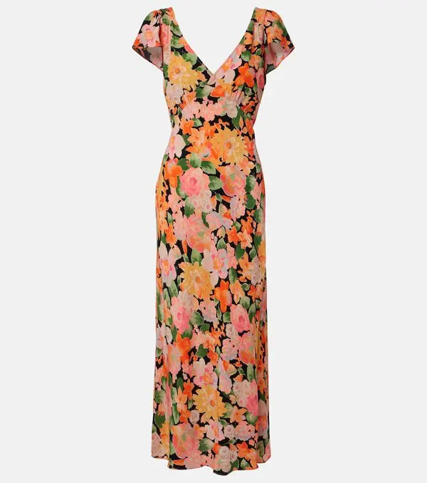 Rixo Cathy Floral Midi Dress - Multicoloured
