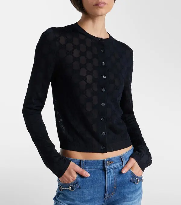 Gucci Gg Crêpe Button-down Cardigan