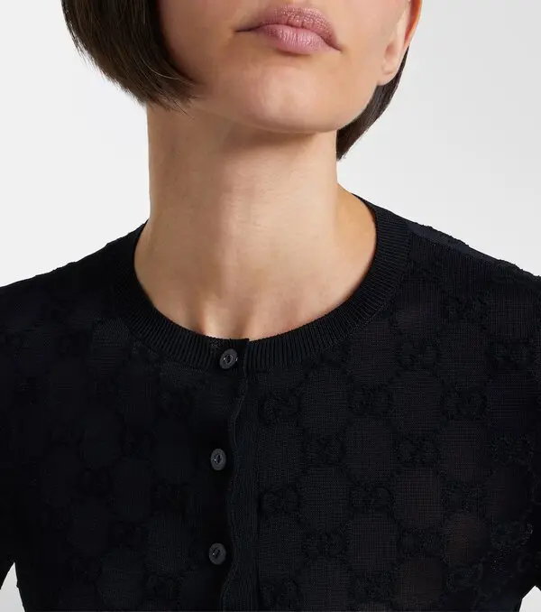 Gucci Gg Crêpe Button-down Cardigan