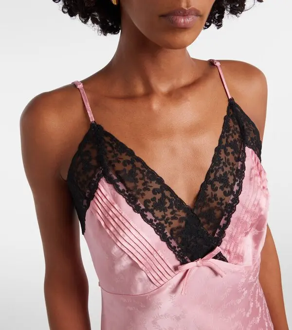 Rixo Alberta Floral Satin Jacquard Midi Dress