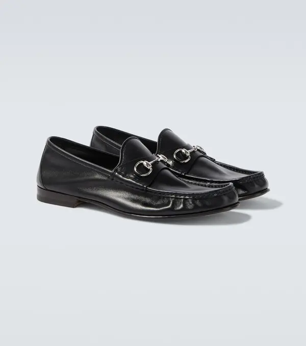 Gucci Lugano Horsebit Leather Loafers - Black