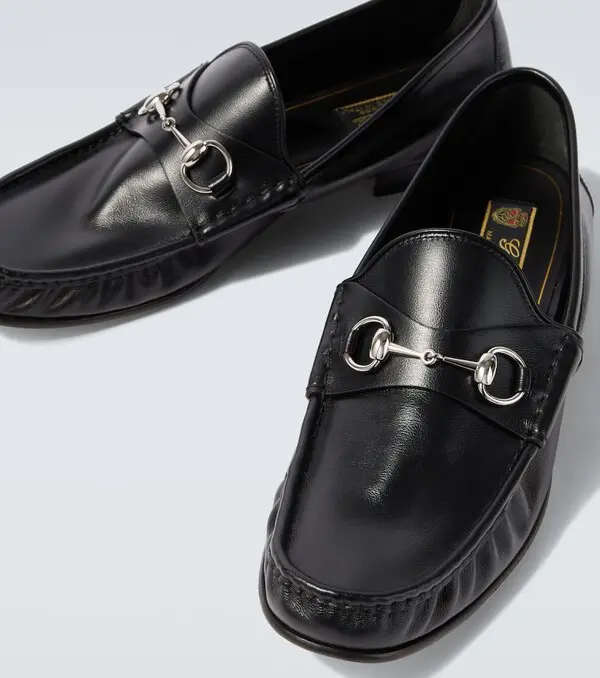 Gucci Lugano Horsebit Leather Loafers - Black