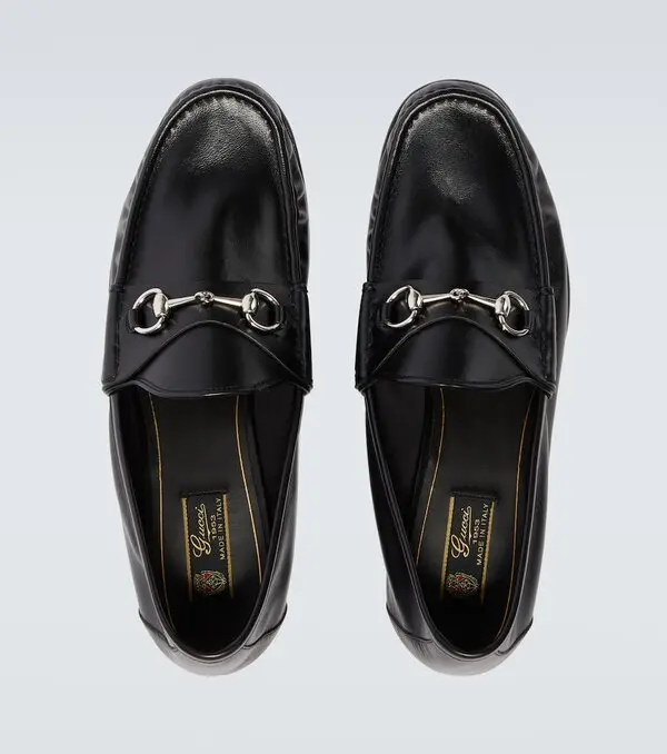 Gucci Lugano Horsebit Leather Loafers - Black