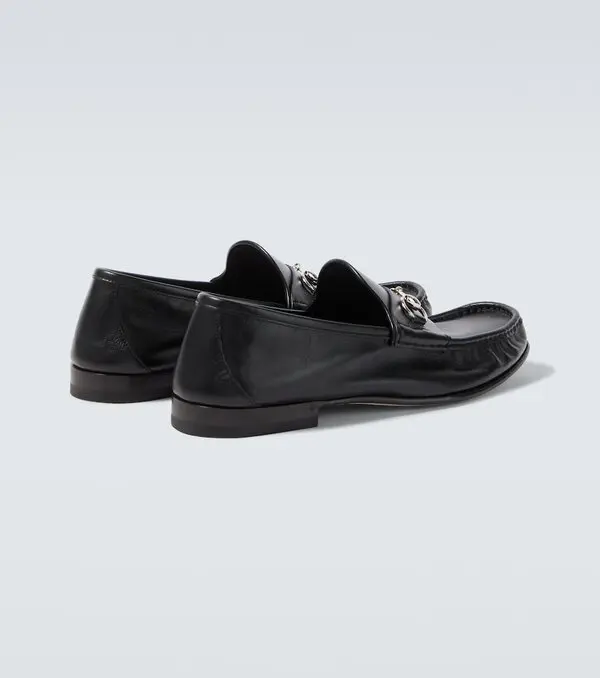 Gucci Lugano Horsebit Leather Loafers - Black