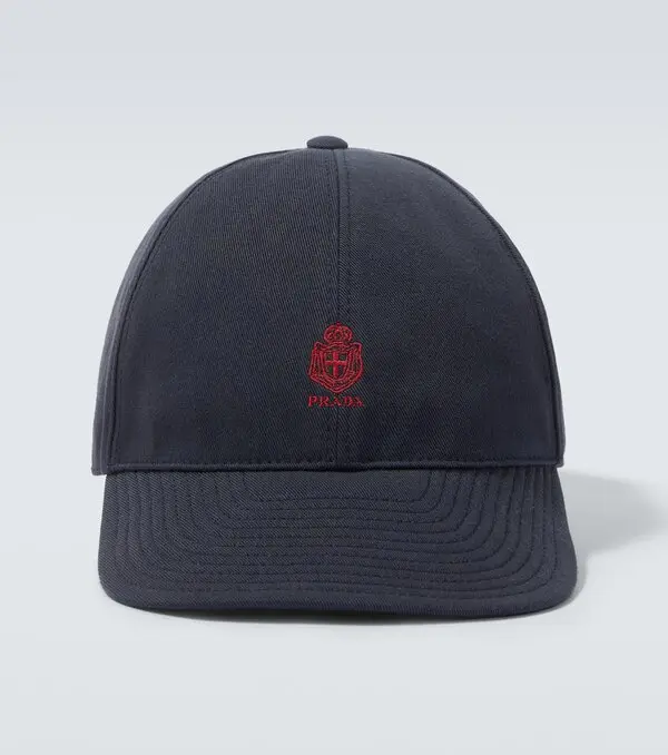 Prada Cotton Baseball Cap - Blue
