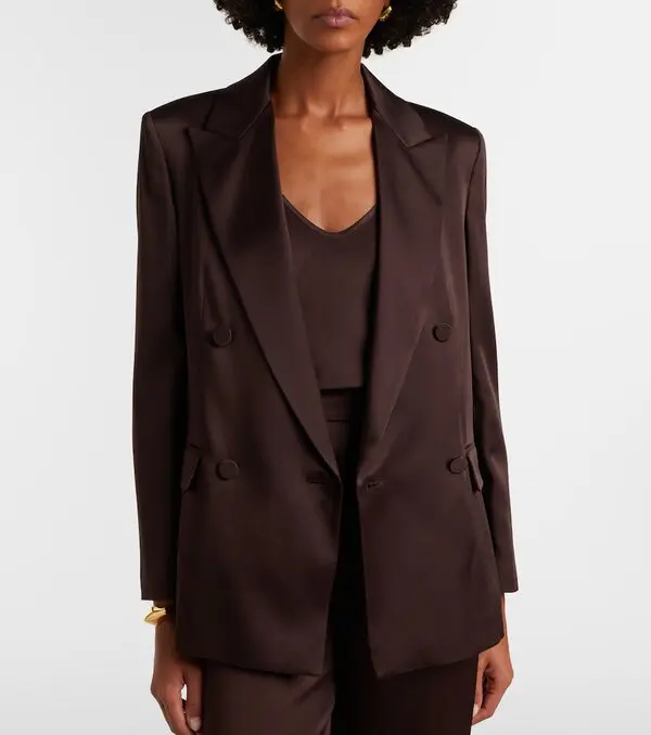 Max Mara Arca Double-breasted Satin Blazer