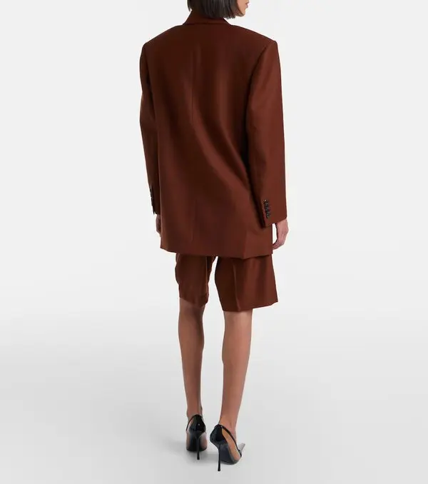 Saint Laurent Pleated Cashmere Bermuda Shorts