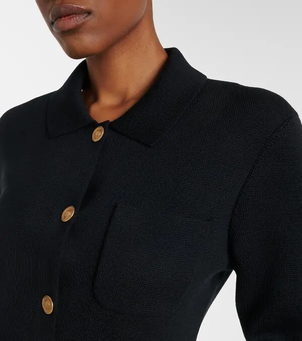 Saint Laurent Waffle-knit Wool Cardigan